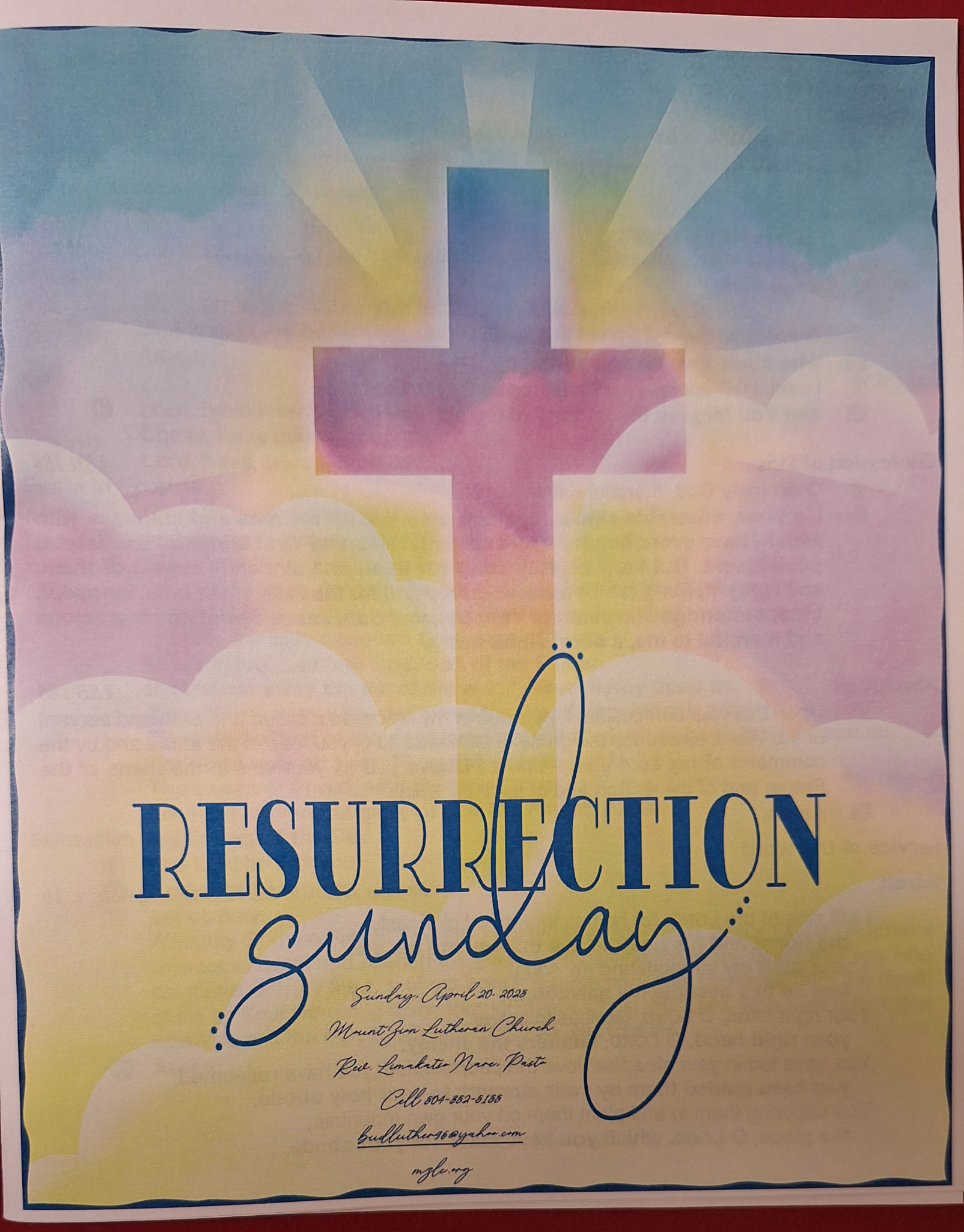 EASTER SUNDAY (Resurrection of Our Lord) April 20th 2025 – Mount Zion ...
